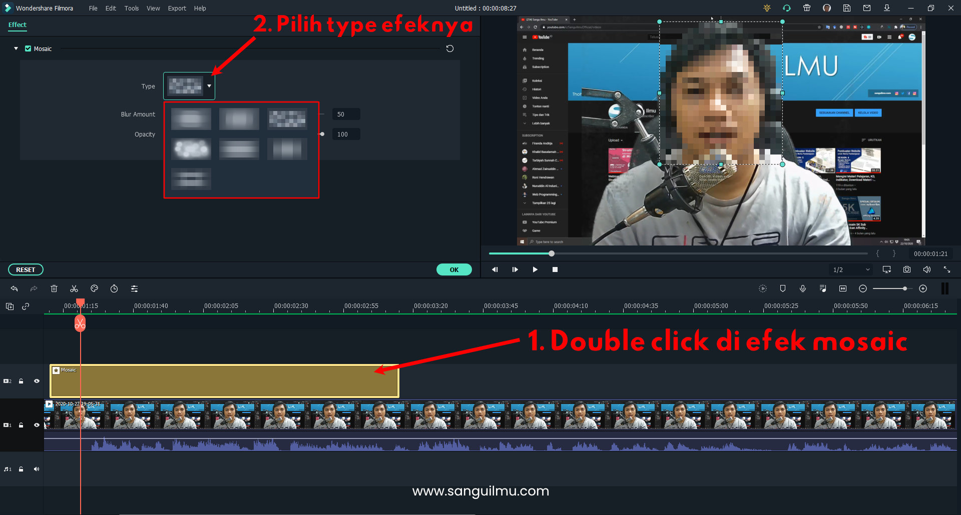 в љ Filmora X Cara Membuat Efek Blur Di Wajah Objek Sangu Ilmu